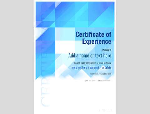 Free Experience Certificate templates for easy editing