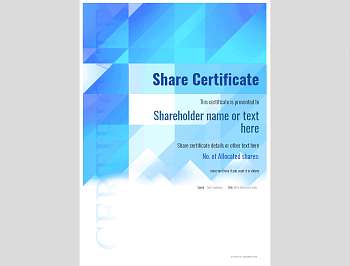 Free Share Certificate templates for easy editing