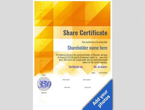 Free Share Certificate templates for easy editing
