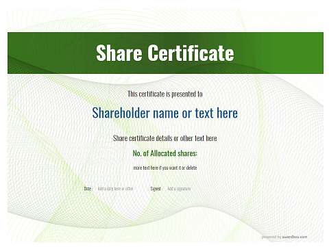 Free Share Certificate templates for easy editing