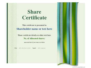Free Share Certificate templates for easy editing