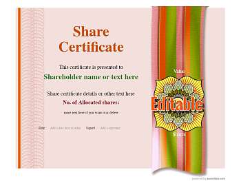 Free Share Certificate templates for easy editing
