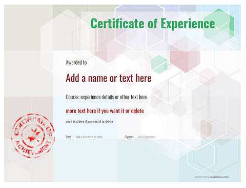 Free Experience Certificate templates for easy editing