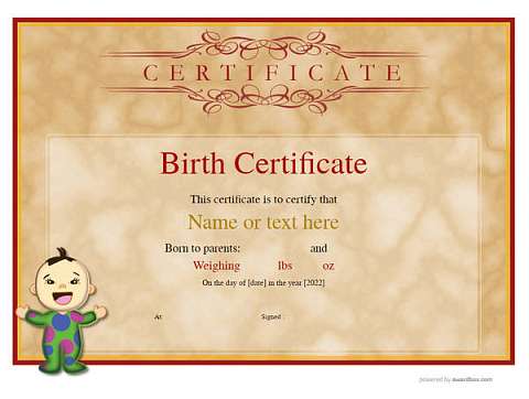 Free Birth Certificate templates for easy editing