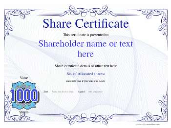 Free Share Certificate templates for easy editing