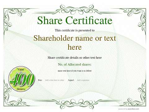 Free Share Certificate templates for easy editing