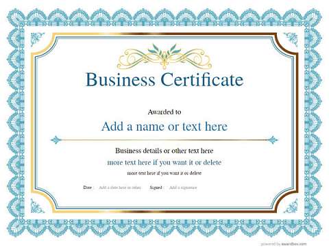 Free Business Certificate templates for easy editing