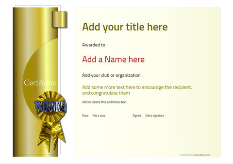 Free Certificate Templates, personalize in less than a minute
